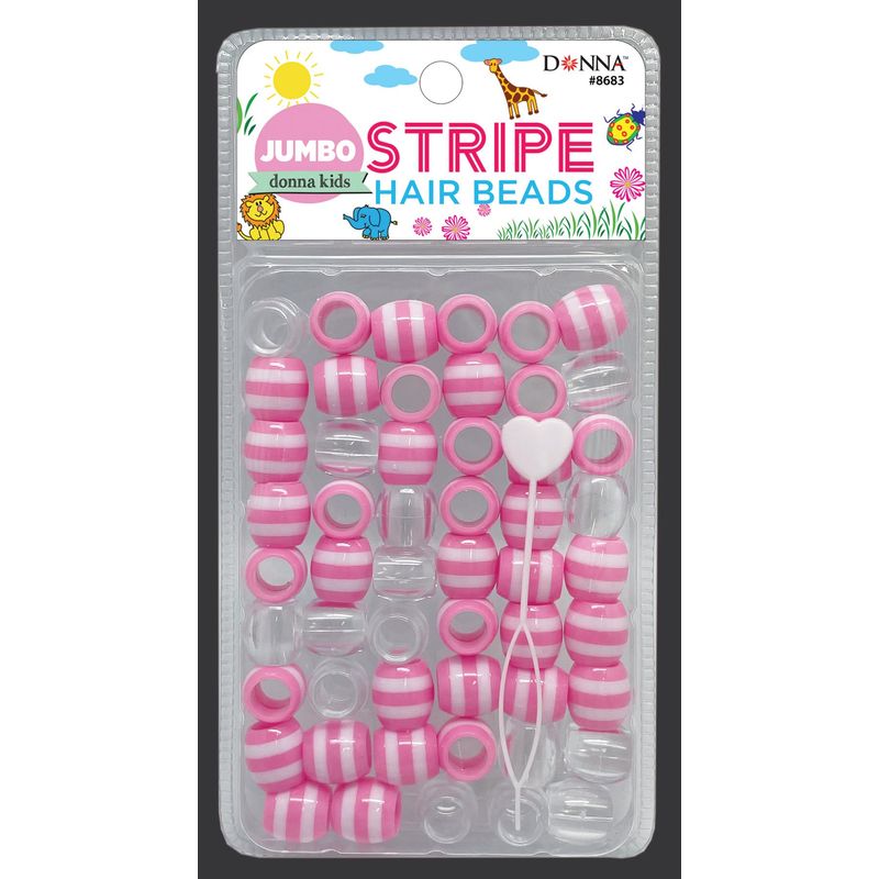 DONNA Jumbo Stripe Plastic Hair Beads, DIY Hair Braiding Plastic Beads ...