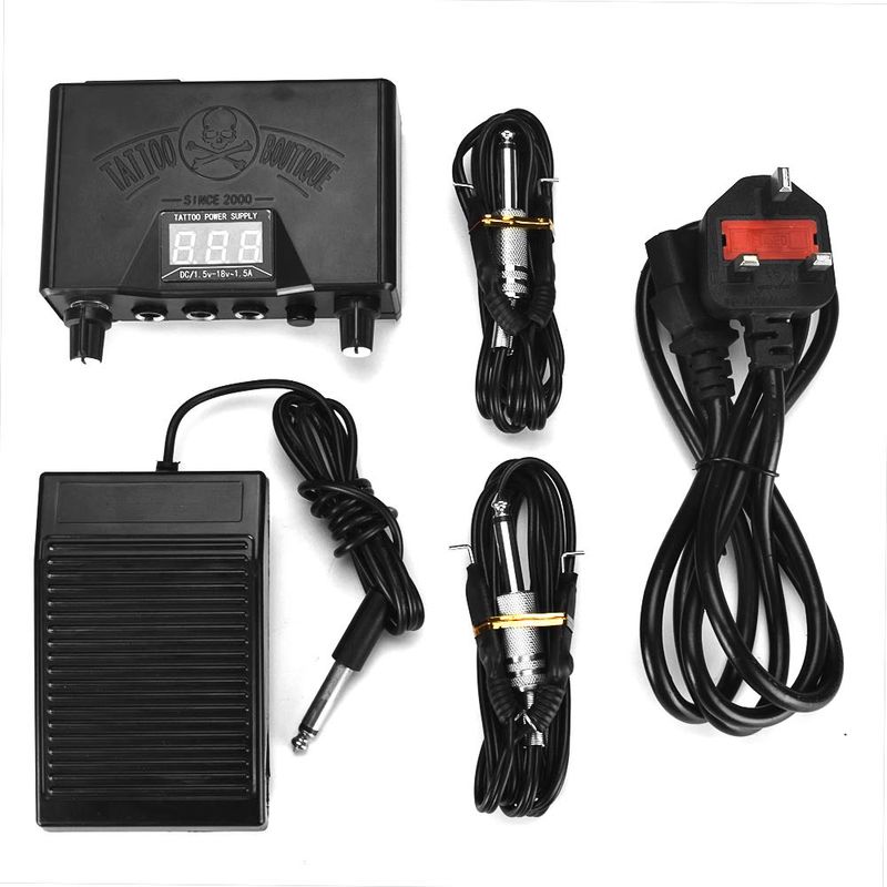 ATOMUS Digital Dual Tattoo Power Supply and Pedal Kit Tattoo Machine ...