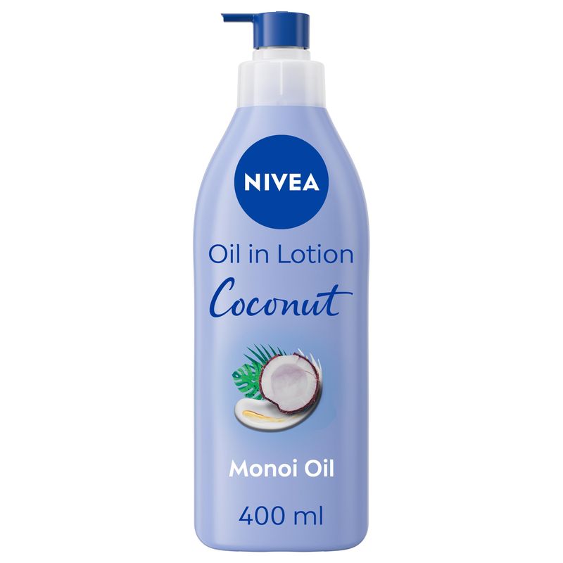 NIVEA Oil In Lotion Coconut & Monoi Oil (400ml), Replenishing Body ...