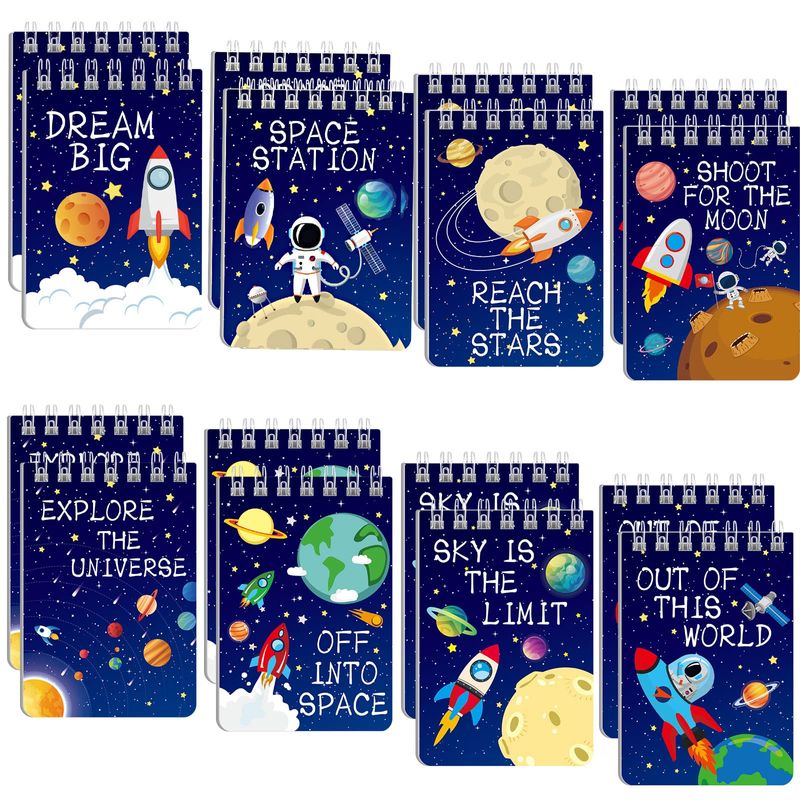 Omlisca Outer Space Mini Notebook 16 Pack Space Party Favor Galaxy ...