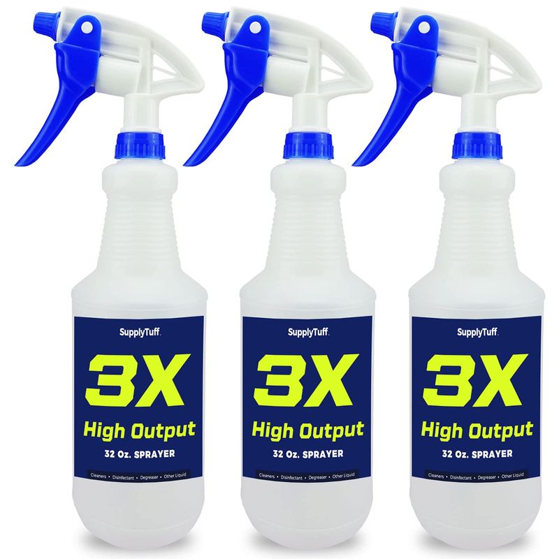 SupplyTuff 3X High Output Heavy Duty Spray Bottles for Cleaning ...