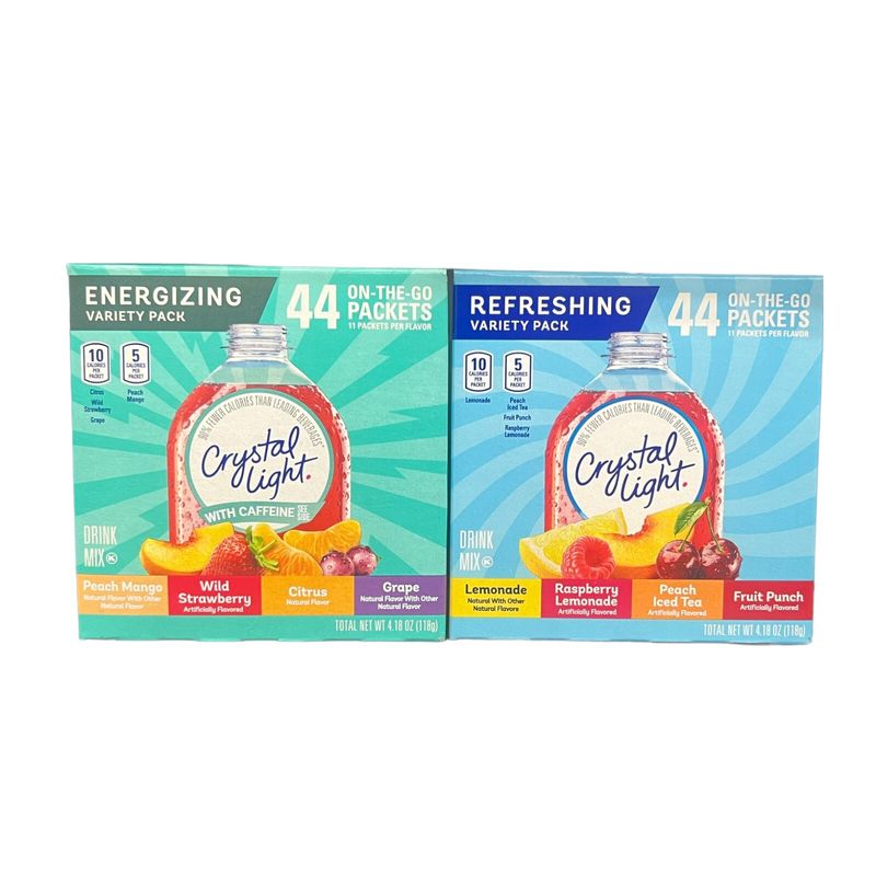 44 Packet Box Crystal Light Refreshing Variety Pack On The Go Drink Mix ...