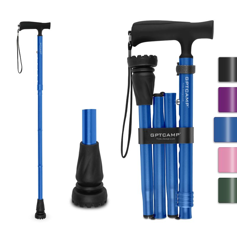 GPTCAMP G2 Walking Stick, Fold-up Walking Cane for Women and Men with ...