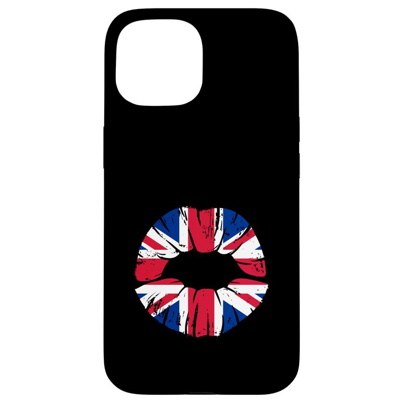 iPhone 15 Union Jack Flag Lips British Isles GB Great Britain Flag Lip ...