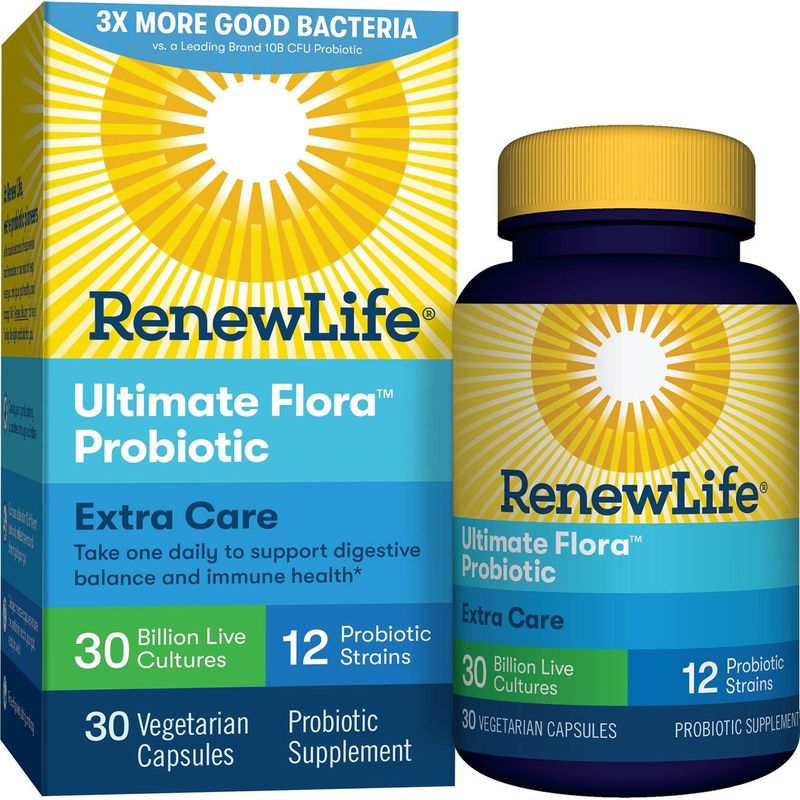Renew Life Adult Probiotic - Ultimate Flora Probiotic Extra Care, Shelf ...