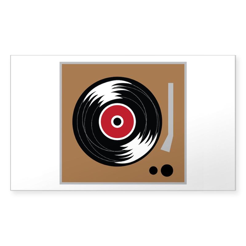 CafePress Vinyl Record Player Sticker Rectangle Bumper Sticker Car ...
