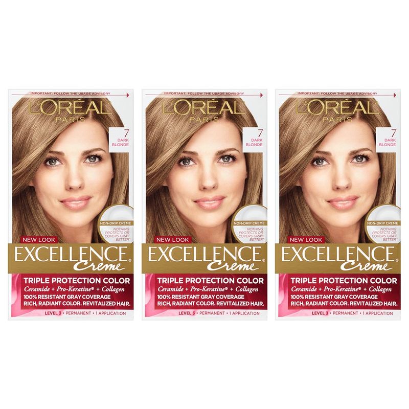 L'Oreal Paris Excellence Creme Permanent Hair Color, 100 percent Gray ...