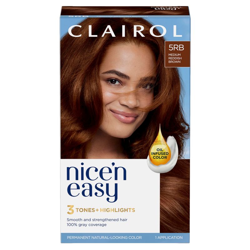 Clairol Nice'n Easy Permanent Hair Dye, 5RB Medium Reddish Brown Hair ...