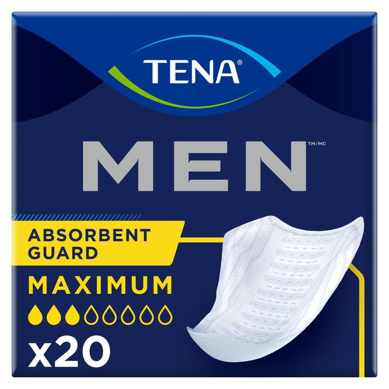 TENA for Men Adult Incontinence Bladder Control Pad, Maximum Absorbency ...