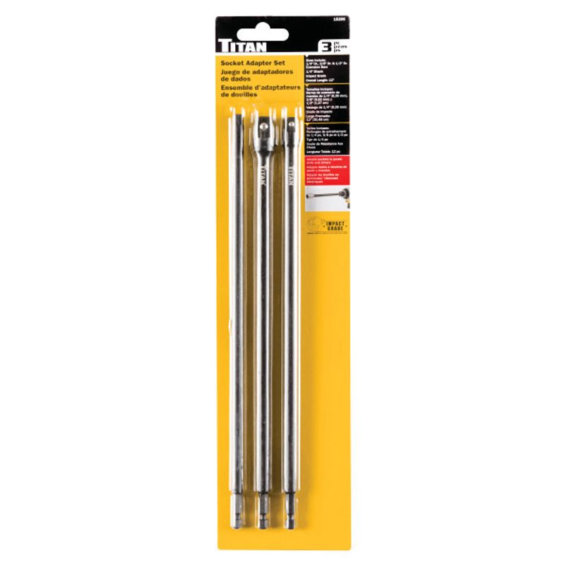 Titan 15206 3-Piece 12-Inch Impact Socket Adapter and Extension Set ...