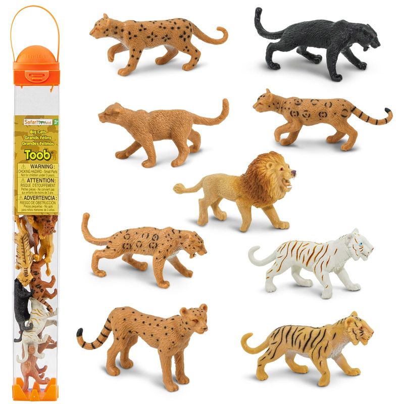 Safari Ltd. Big Cats TOOB - 9 Mini Figurines Including Lion, Tiger ...