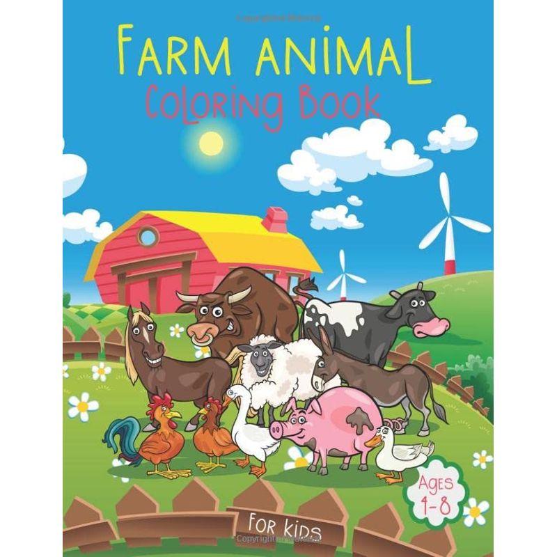 Farm Animal Coloring Book For Kids Ages 4-8: Children Activities Book ...
