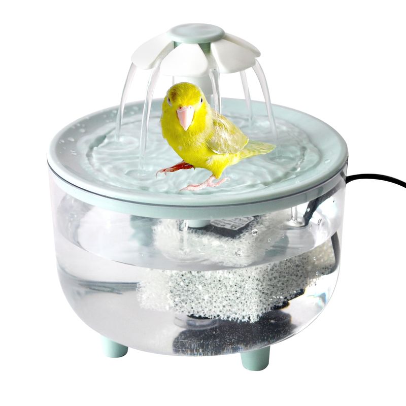 MUYG Automatic Bath for Birds,Parrot Bathtub with Petal Fountain ...
