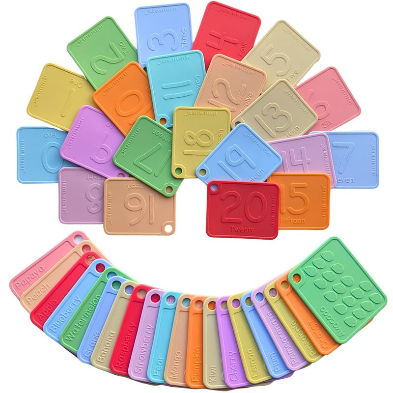 INTELLIKIDDOS Sili123s Number Flash Cards, Food-Grade Silicone Toddler ...
