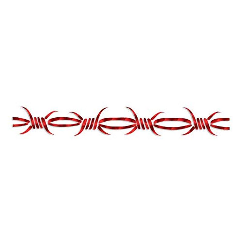 Tribal Barbed Wire Barb - Vinyl Decal Sticker - 9" x 1.2" - Red Engine ...