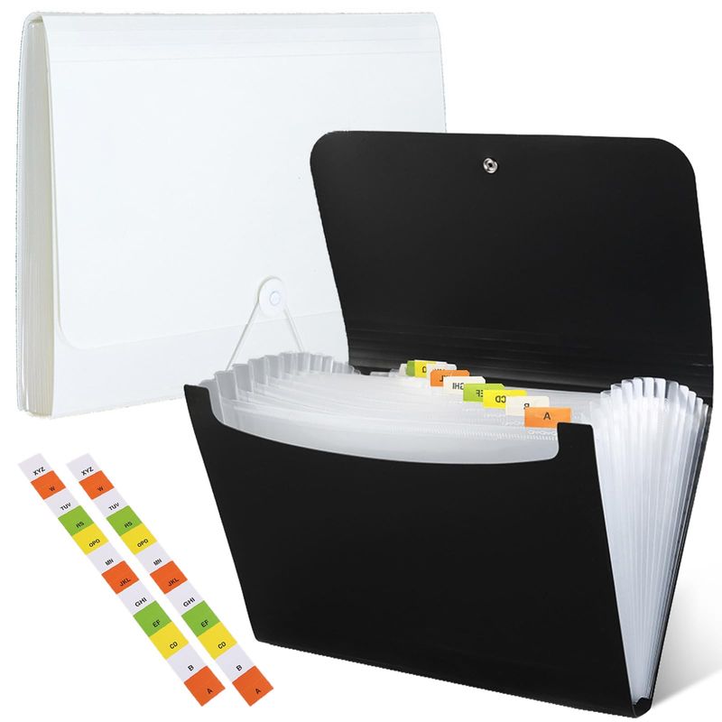ULVBABI 2 Pack Expanding File Folder 13-Pocket Accordion Organiser | A4 ...