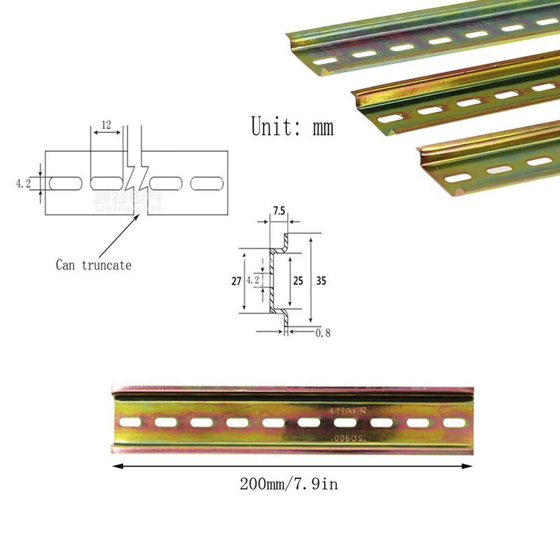 Din Rail, Her Kindness 3PCS DIN Mounting Rail 35mm Width Slotted Design ...