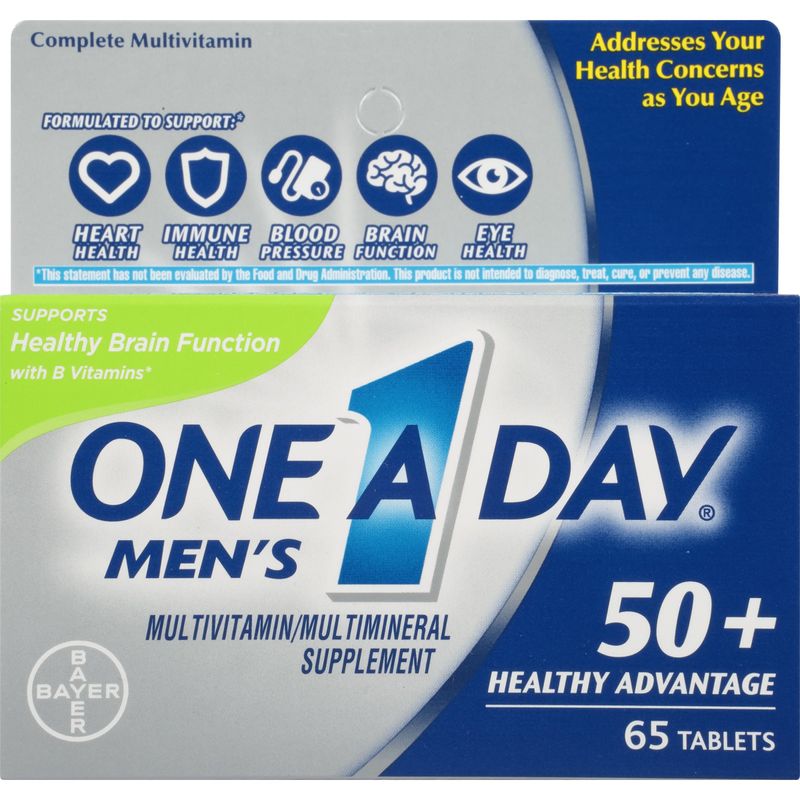 One A Day Men's 50+ Healthy Advantage Multivitamin, 65 Count - Online ...