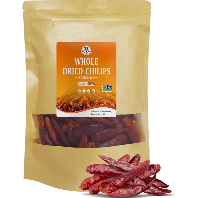 52USA Szechuan Red Dried Chilis, Whole Chili, Mild Spicy Chinese Chili ...