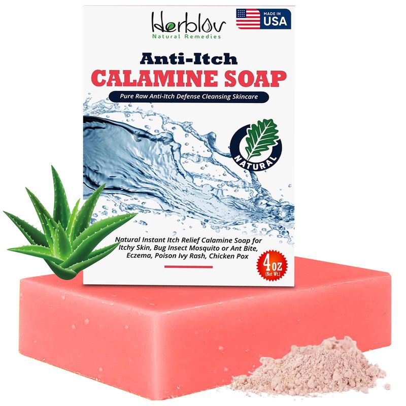 Natural Instant Itch Relief Soap Bar - Calming Calamine Soap for Itchy ...
