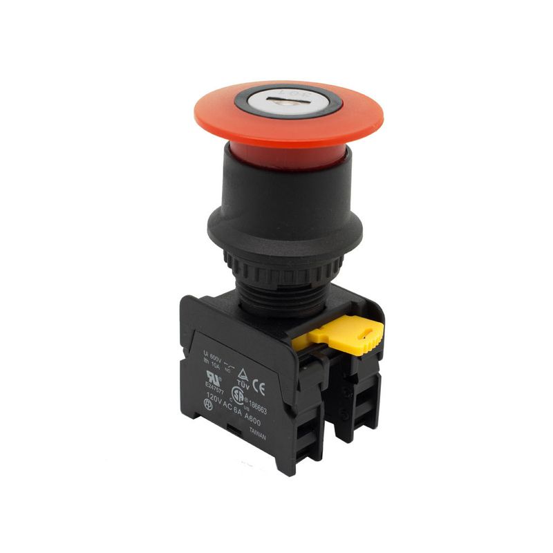 EKS-22 ATI Red 22mm Emergency Stop Push Button Switch Mushroom Key ...