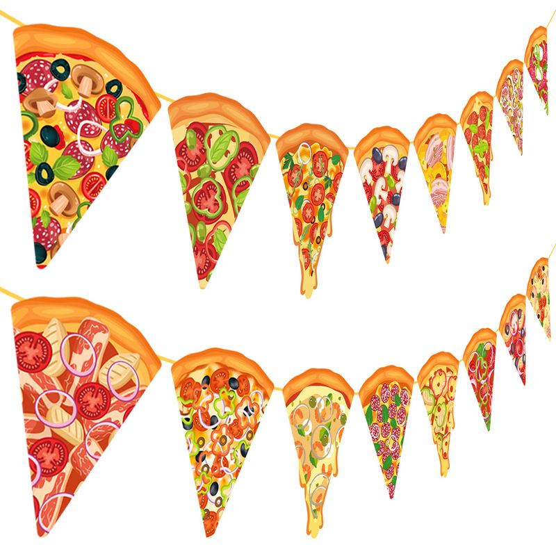 Pizza Party Banners Pizza Birthday Party Decorations 2Pcs Pizza Garland ...