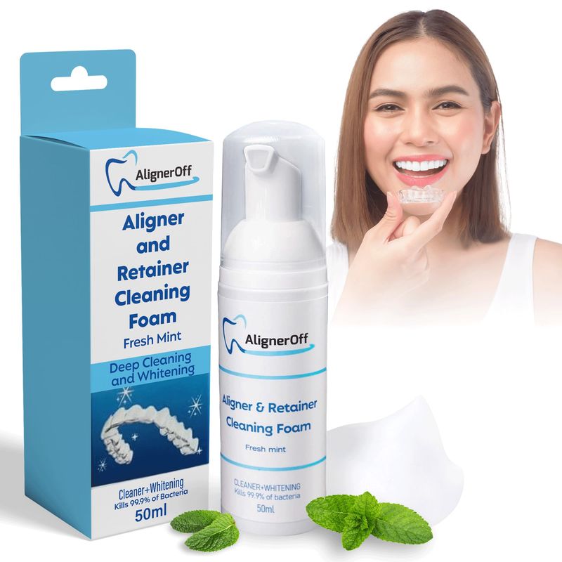 AlignerOff White Foam Retainer Cleaner for Aligners, Retainers ...