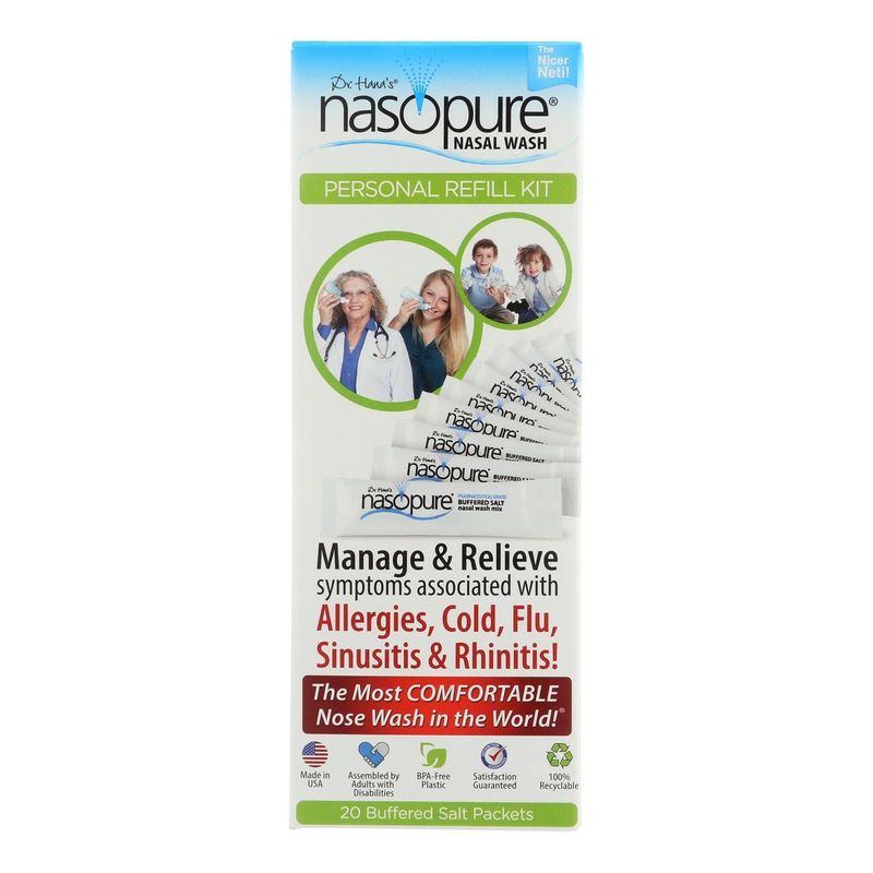 Nasopure Nasal Wash, Personal Refill Kit, “The Nicer Neti Pot” Sinus ...