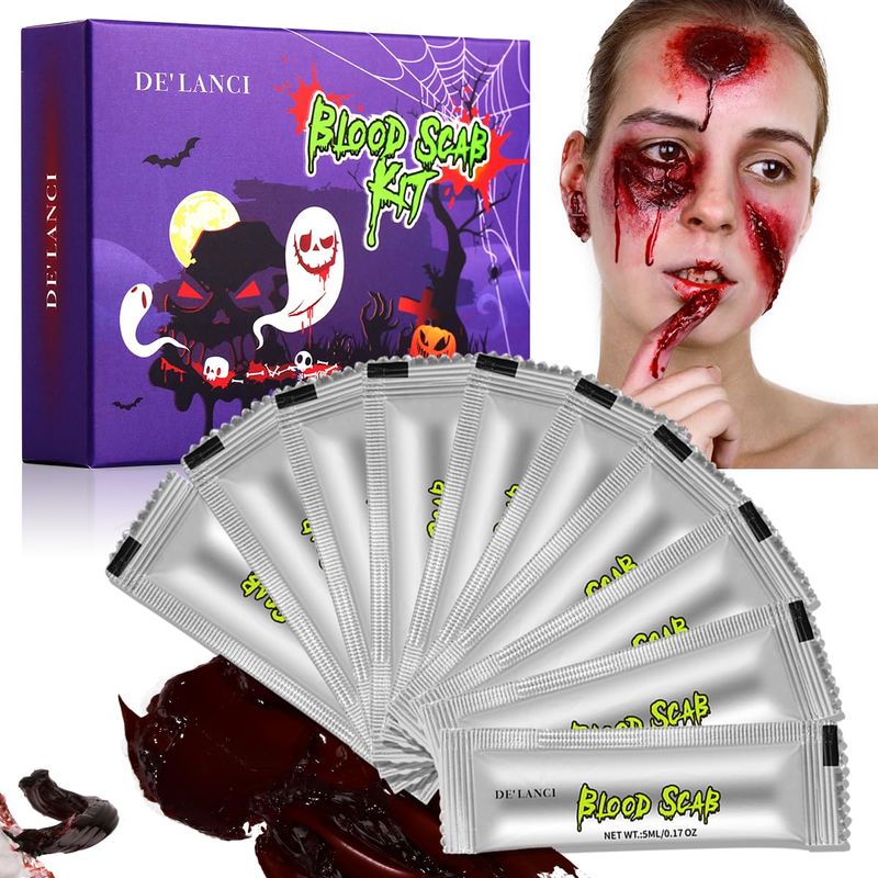 10 Pcs Dark Coagulated Fake Blood Washable,Realistic Blood Halloween ...
