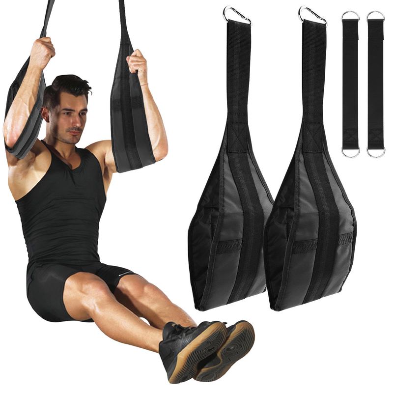 Hanging Ab Straps for Pull Up Bar, Abdominal Muscle Building Padded Arm ...