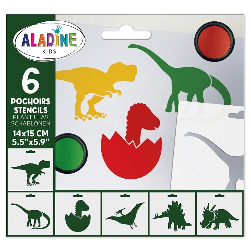 Aladine - 6 Dinosaur Stencils for Children - Online Marketplace ...