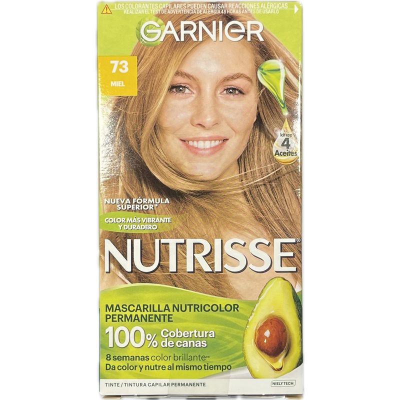 Garnier Hair Dye Nutrisse shade 73, Honey (MIEL) Hair Color Dye ...