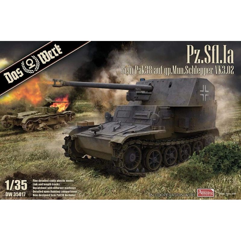 Das Werk 1/35 German Pz.Sfl.1a 5cm PaK 38 Tank Destroyer VK3.02 Plastic ...