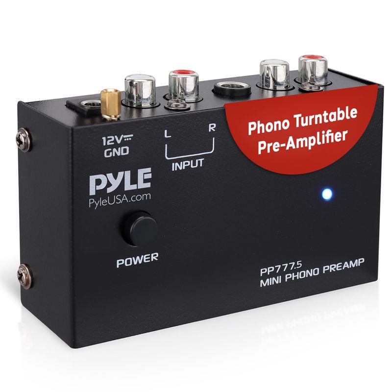 Pyle Phono Turntable Preamp - Mini Audio Stereo Phonograph Preamplifier ...