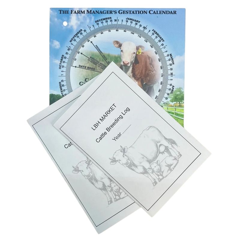 LBH Market Cow Gestation Calendar and Record Keeping Bundle, Includes ...