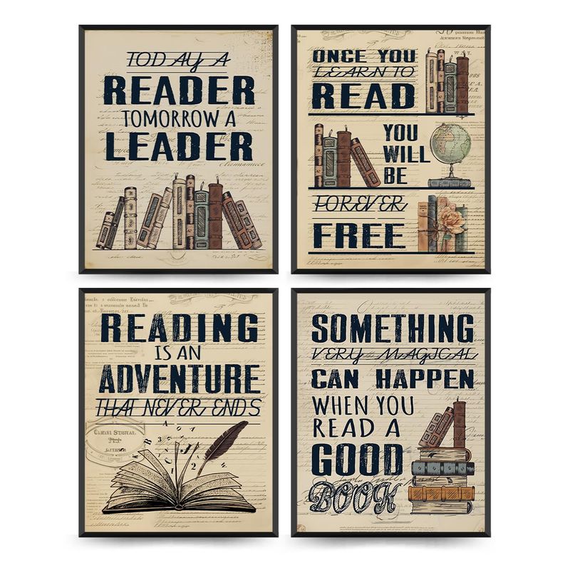 PLKMN Reading Posters for Library 8x10, Classroom Decor, Library Decor ...