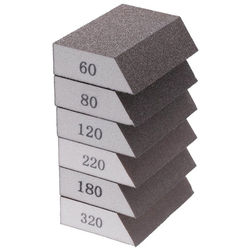 sourcing map Sanding Sponge Blocks Set 60/80/120/180/220/320 Grit ...