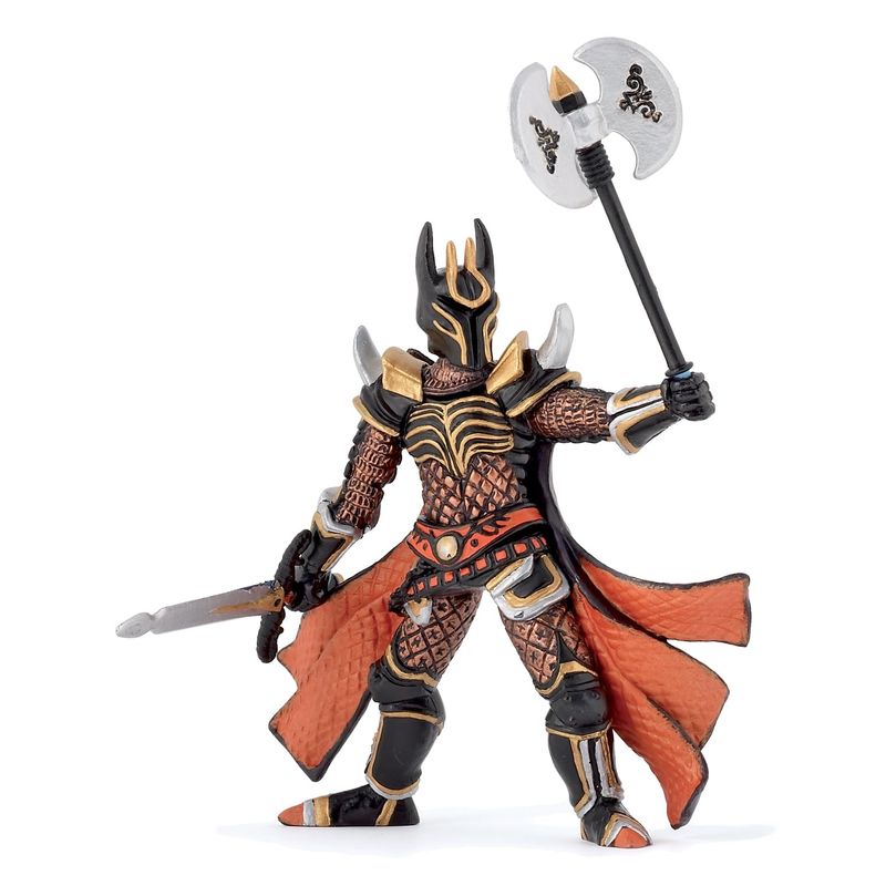 Papo "Knight with A Triple Battle Axe" Figure, Black/Orange - Online ...
