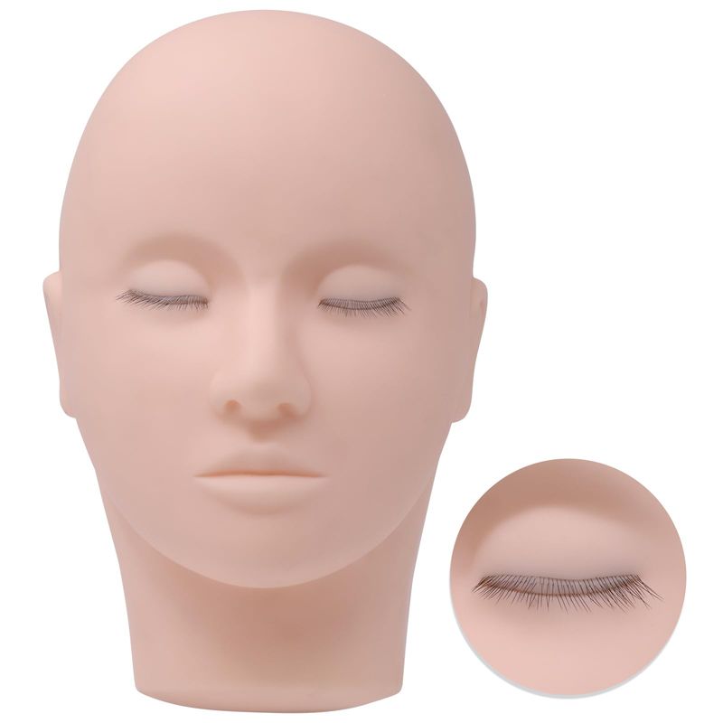 Miuffue Lash Mannequin Head with 3 Lash Layers, Practice Training Head ...