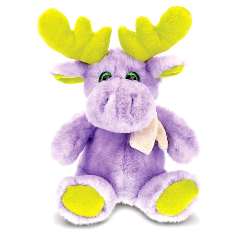 DolliBu Plush Purple Sitting Moose Stuffed Animal - Soft Plush Huggable ...