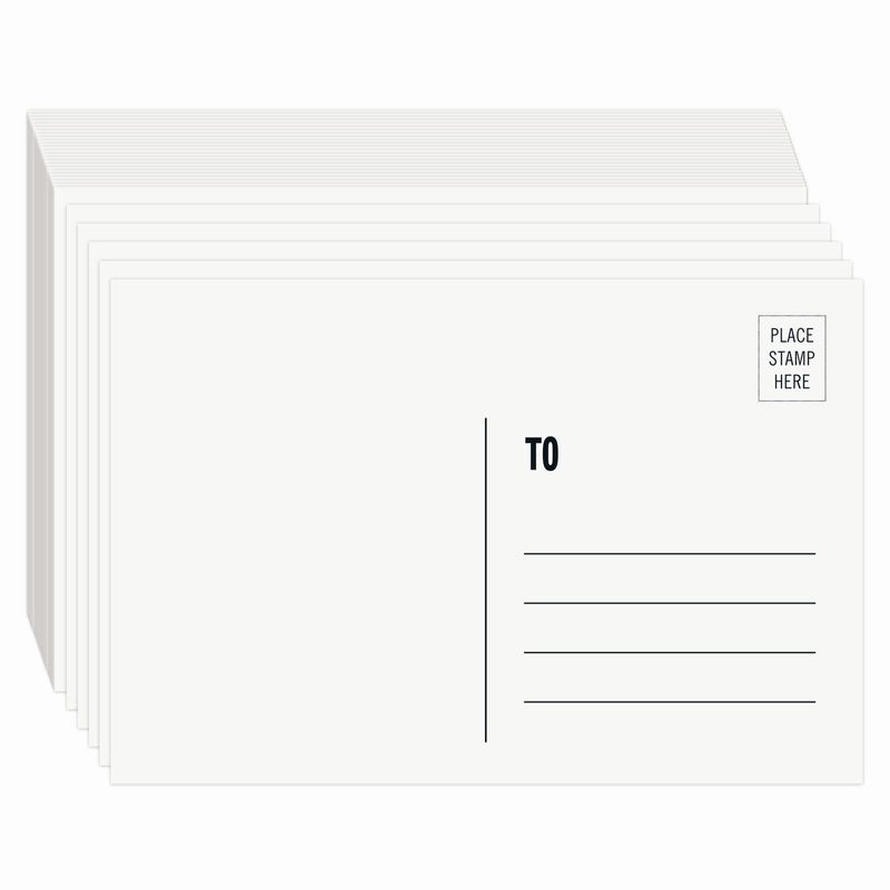 Blank Postcards for Mailing - Pinovk 100 Pcs White 4x6, Mailable ...