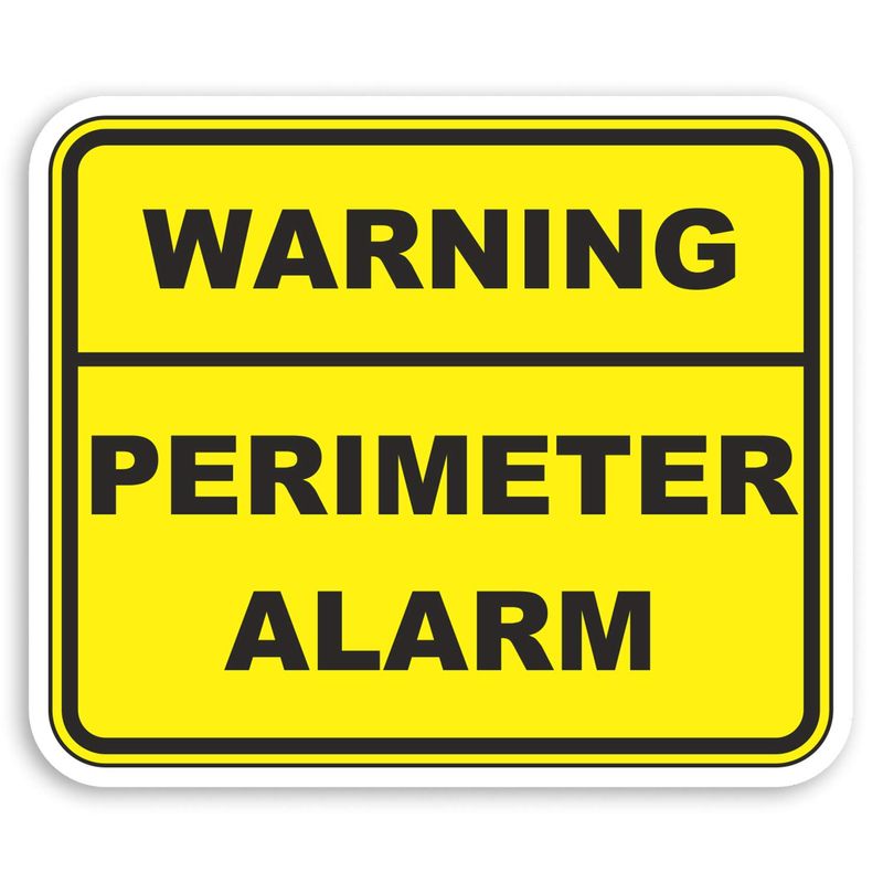 2 x 10cm Warning Perimeter Alarm Sign Vinyl Stickers - Security Sticker ...