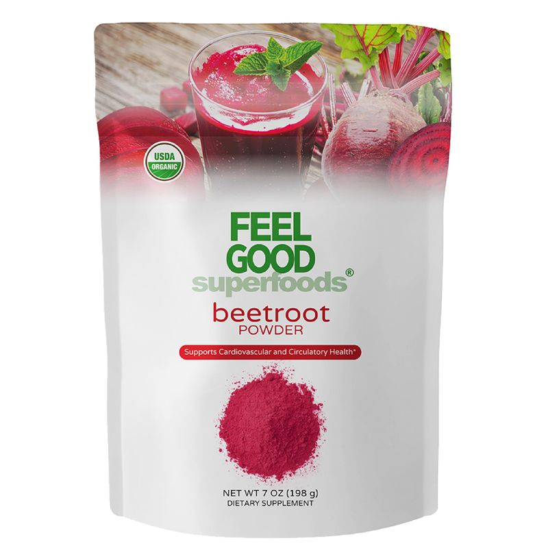 Feelgood Superfoods Fortified Organic Beetroot Powder, Nitric Oxide ...
