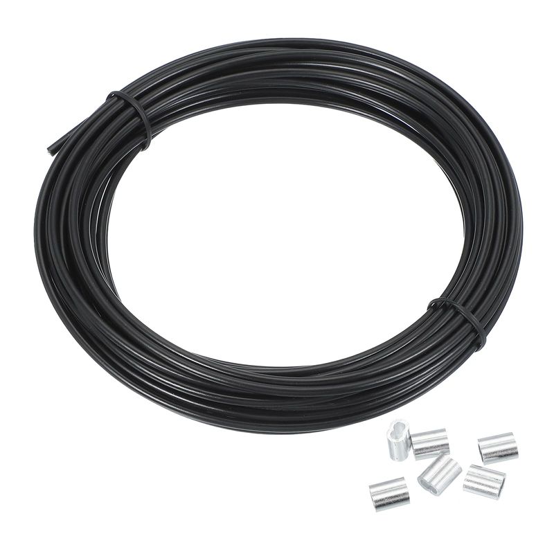 PATIKIL 3mm Wire Rope, 33 ft 304 Stainless Steel Wire Cable Black Vinyl ...