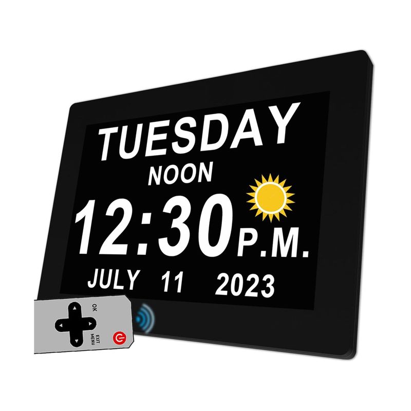 19 Alarms Digital Clock with Auto DST and Sun Moon Icons, Custom ...