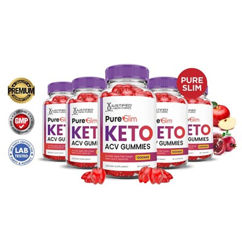 Pure Slim Keto ACV Gummies 1000MG Apple Cider Vinegar 300 Gummys ...