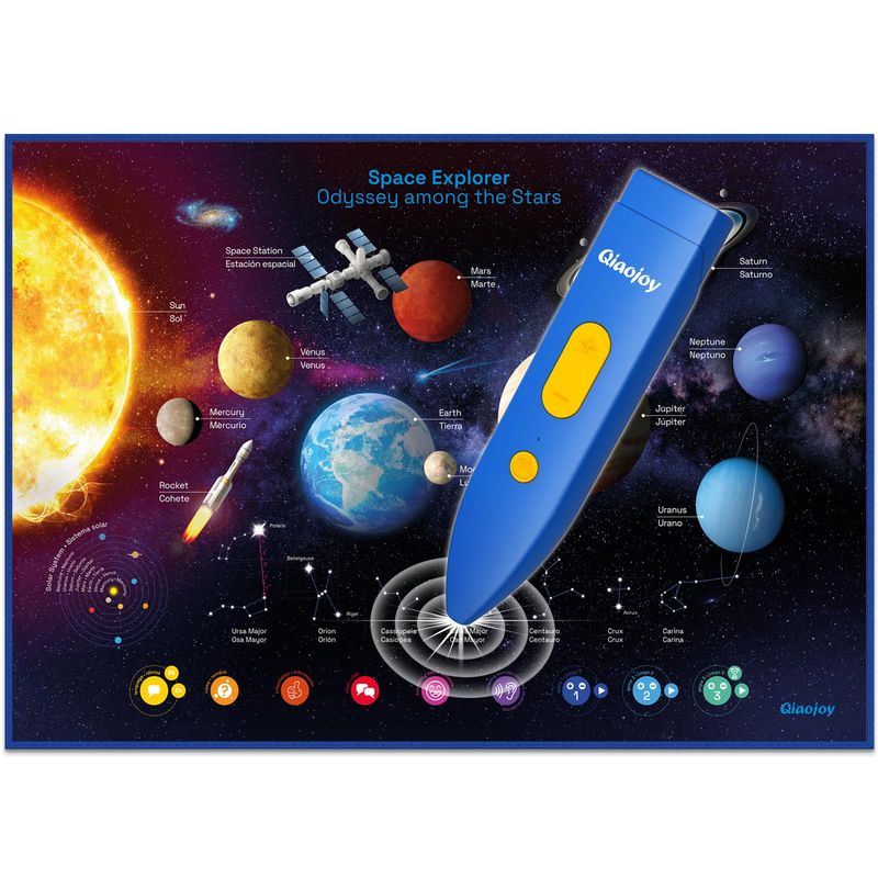 Bilingual Interactive Solar System Poster for Kids Learning and ...