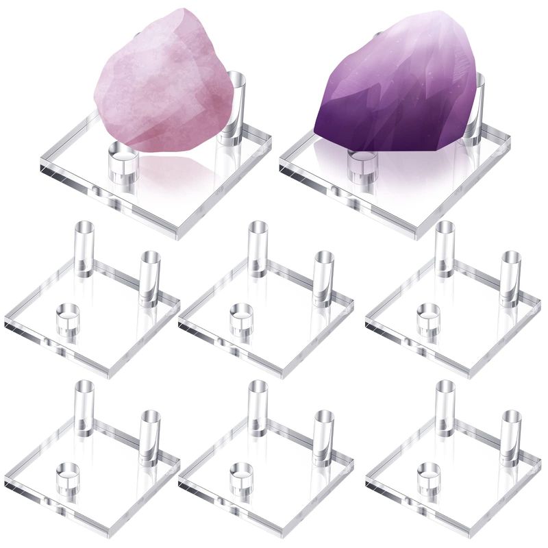 Weysat 8 Pcs Rock Display Stand Mineral Stands Geode Display Stand 3 ...