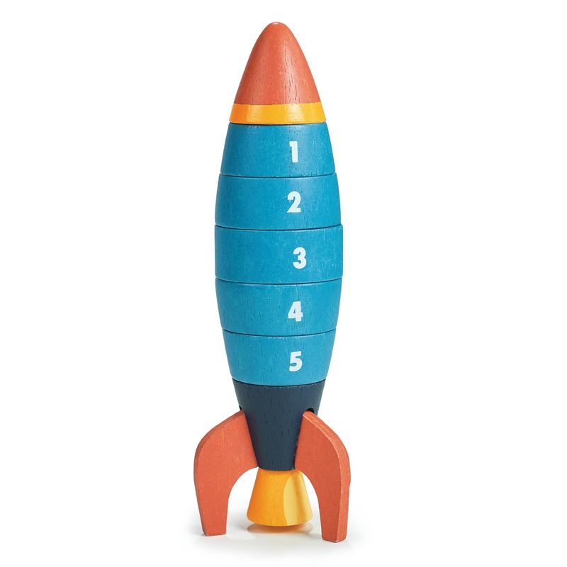 Mentari Toys - Stacking and Counting Rocket - 10pcs Space-Themed Ring ...