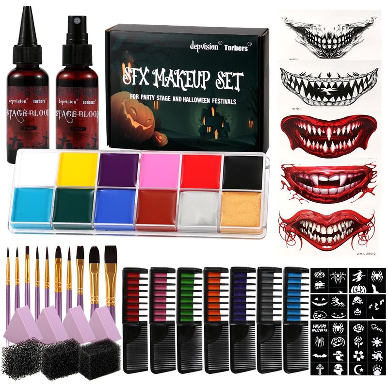 Depvision SFX Makeup Kit Halloween Makeup Set Professional Face Body ...